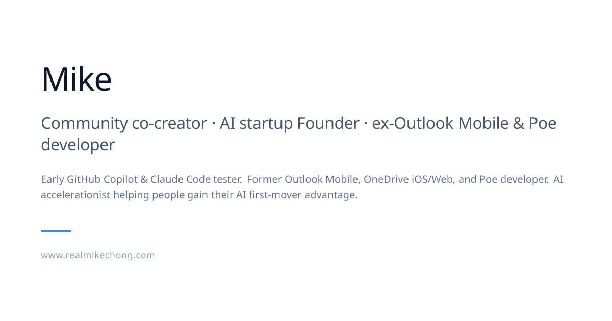 Mike Chong – Software Engineer & Technical Leader